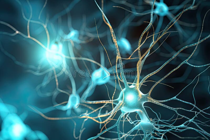 Neuron Cells on Abstract Background, Neural Connections in the Human ...