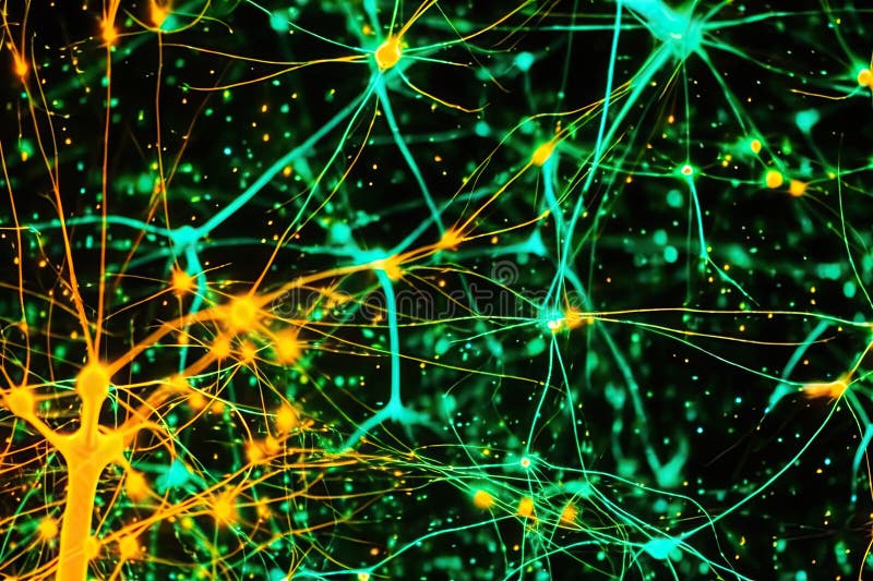 Neuron Cells on Abstract Background, Neural Connections in the Human ...