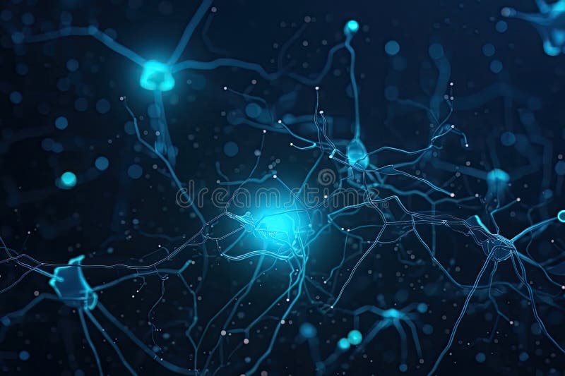 Neuron Cells on Abstract Background, Neural Connections in the Human ...