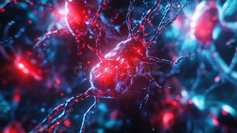 Neuron cells close-up stock photo. Image of matter, gray - 374817416