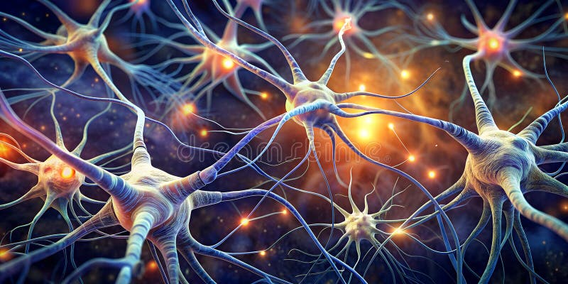 Neuron Cells Network, Abstract Scientific Background Stock Illustration ...