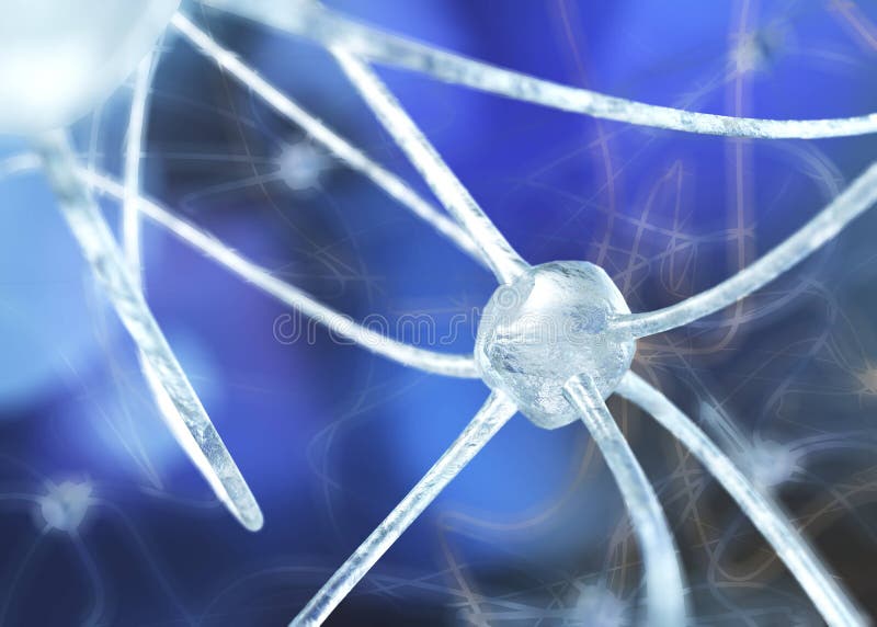 Neuron Close-up, the Work of the Brain Stock Illustration ...