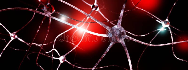 Neuron Close-up, the Work of the Brain Stock Illustration ...
