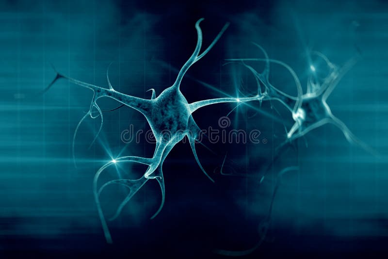 Neuron in Colour Background Stock Illustration - Illustration of ...