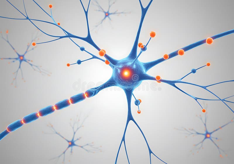 Neuron Communication stock illustration. Illustration of brain - 372711273