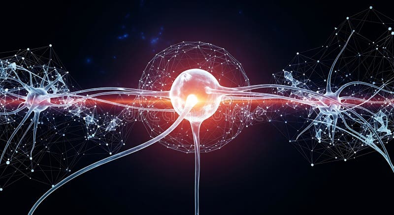 Neuron Communication Network Abstract Illustration Stock Illustration ...