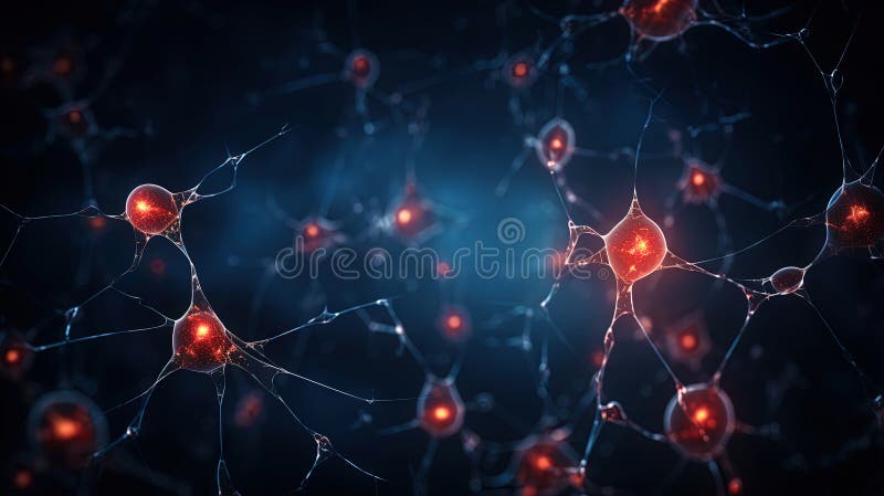 Neuron Complex Connection. Neural Net. Research of Nerve Network. Human ...