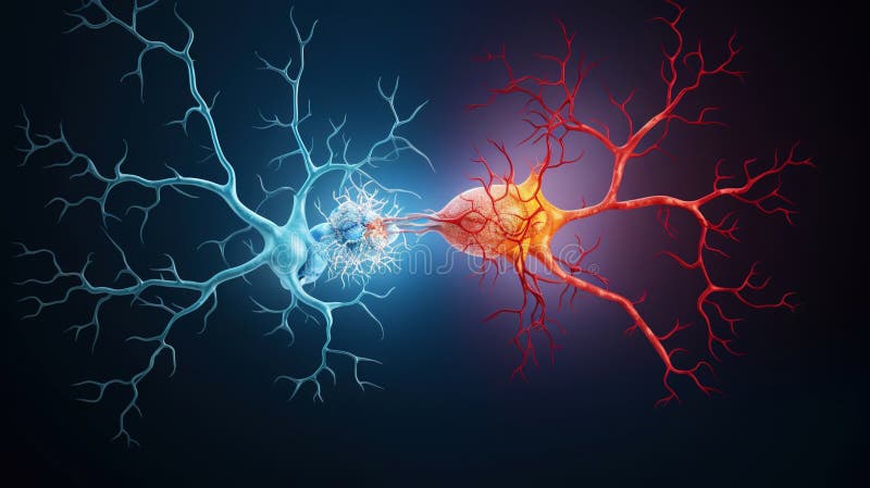 Neuron Complex Connection. Neural Net. Research of Nerve Network. Human ...