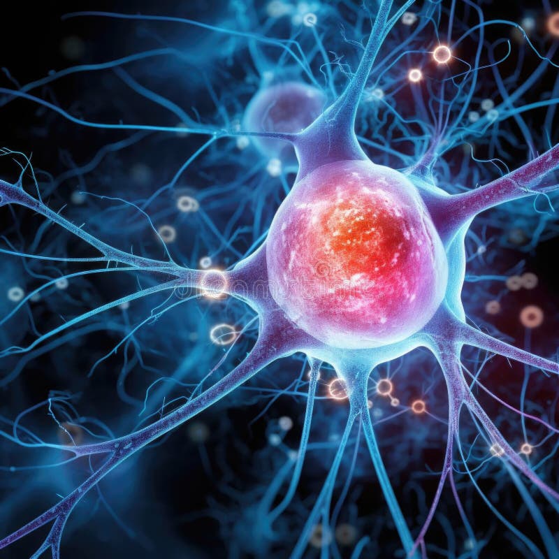 Human Nervous System Under the Microscope in Lab. Stock Image - Image ...