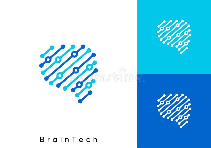 Neuron Connection Logo. Human Brain Technology Vector Design Stock ...