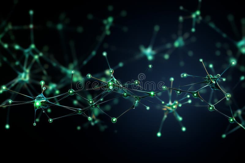 Neuron Design, Green Technology Network Connection Art Background. AI ...