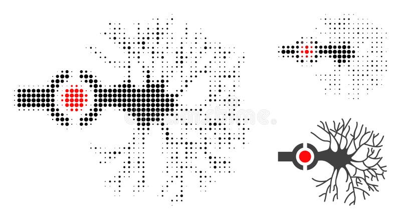 Neuron Digital Interface Halftone Dotted Icon Stock Vector ...