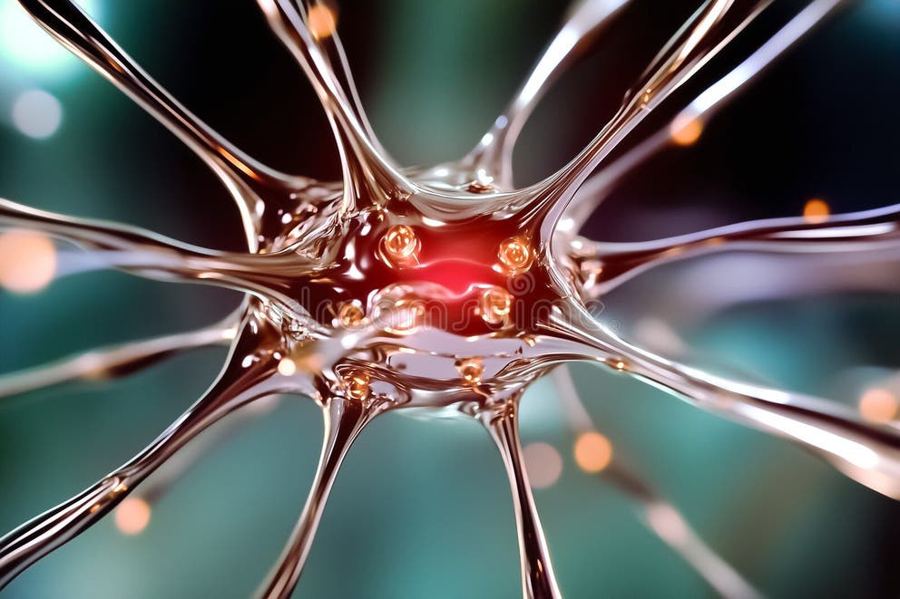 Neuron Displaying Complex Structure with Dendrites and Axon Terminals ...