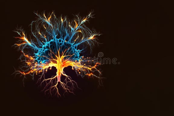 Neuron Explosion. Brain Neurons in the Head Stock Illustration ...