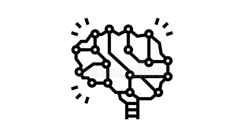 Neuron Knowledge Brain Line Icon Animation Stock Footage - Video of ...