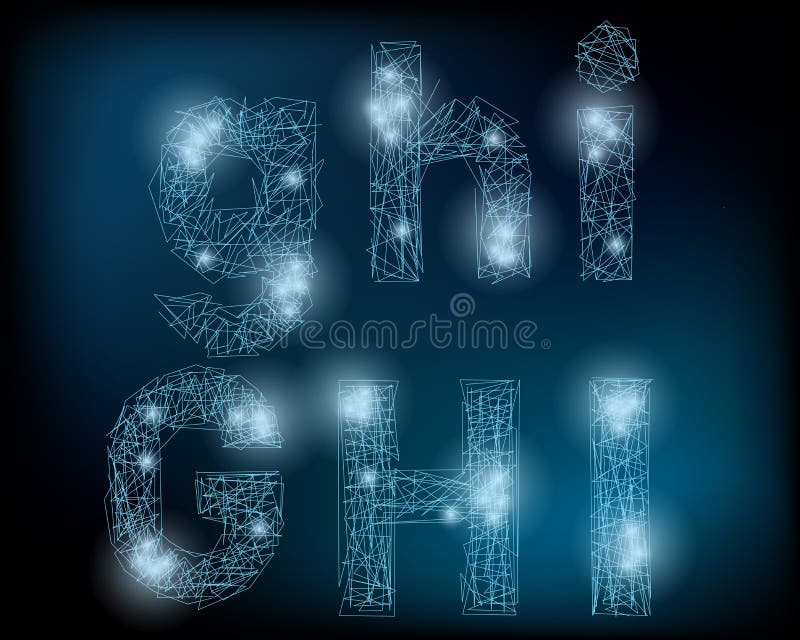 Neuron Letters and Numbers stock vector. Illustration of letters ...