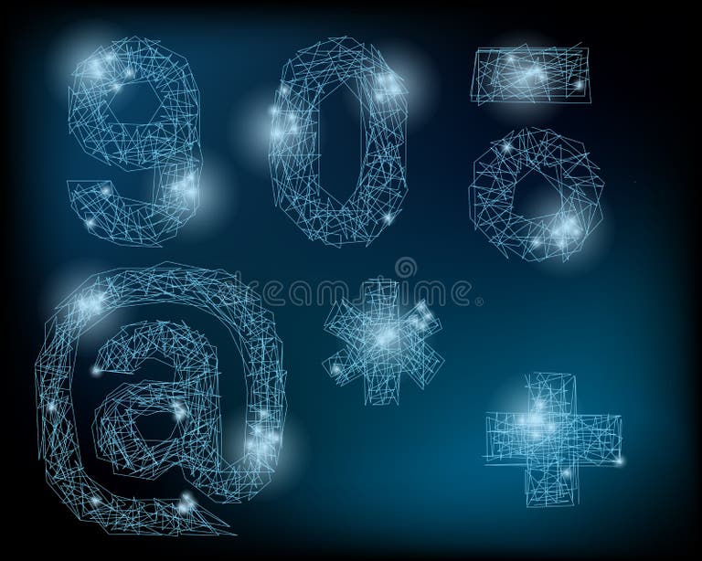 Neuron Letters and Numbers stock vector. Illustration of alphabet ...