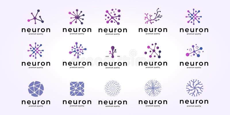 Neuron Logo Design Bundle, Dna Illustration Vector Set, Atom Icon ...