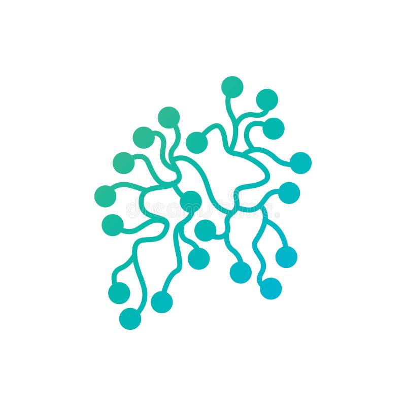 Neuron Logo Design Template Flat Vector Stock Vector - Illustration of ...