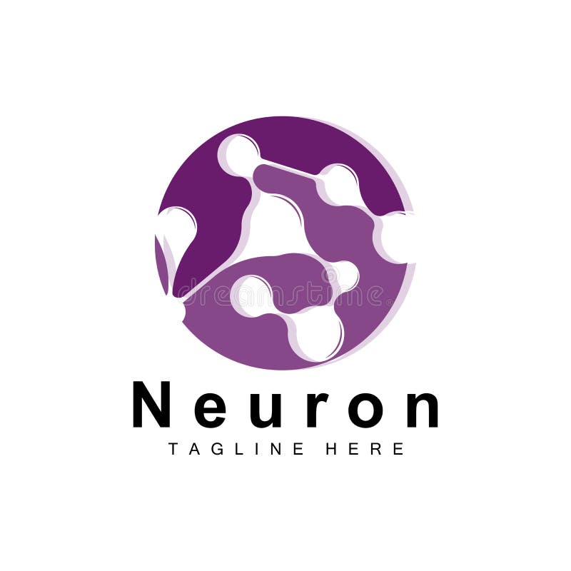 Neuron Logo Design Vector Nerve Cell Illustration Molecular DNA Health ...