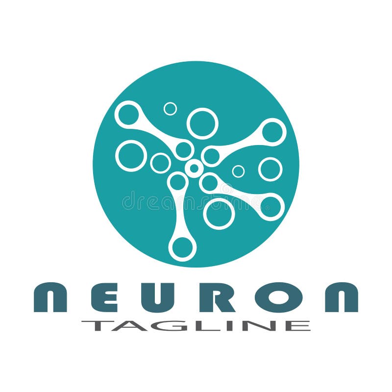 Neuron Logo or Nerve Cell Logo Design Illustration Template Icon with ...