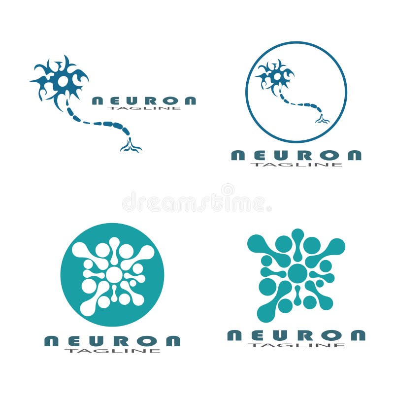 Neuron Logo or Nerve Cell Logo Design Illustration Template Icon with ...