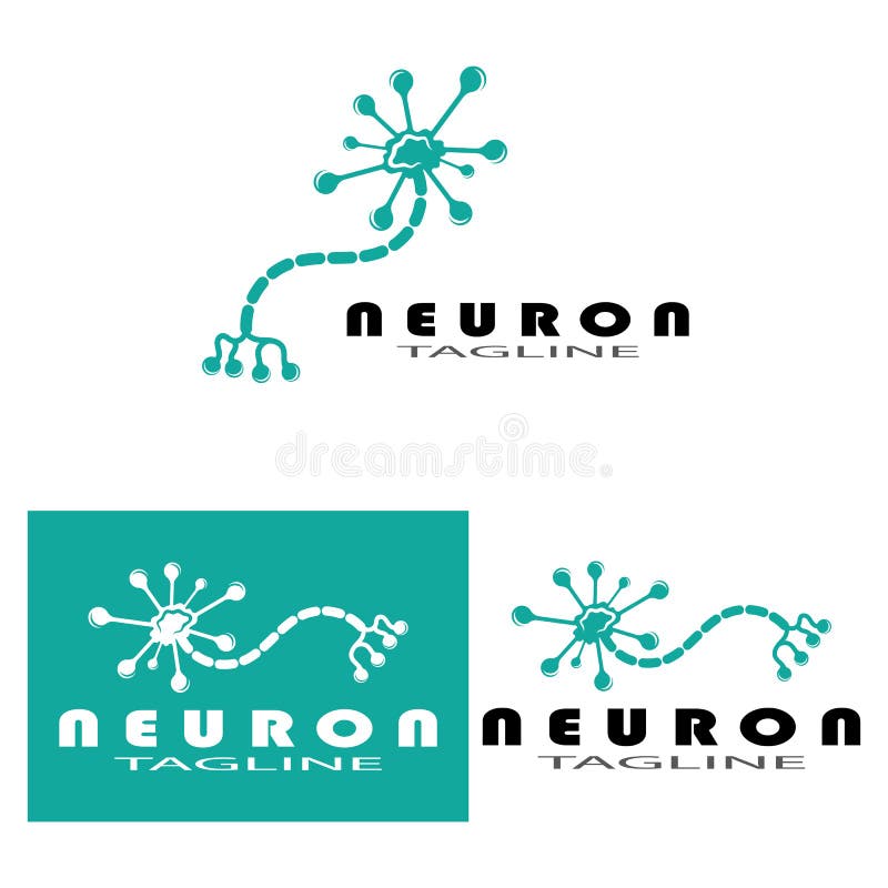 Neuron Logo or Nerve Cell Logo Design Illustration Template Icon with ...