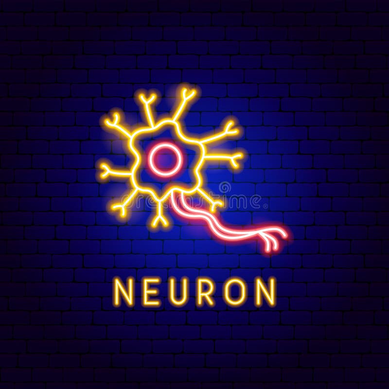 Neuron Neon Label stock vector. Illustration of care - 261431003