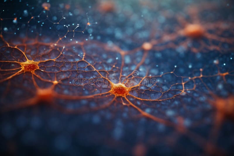 A Neuron Net Inside of Brain Stock Image - Image of reflection ...