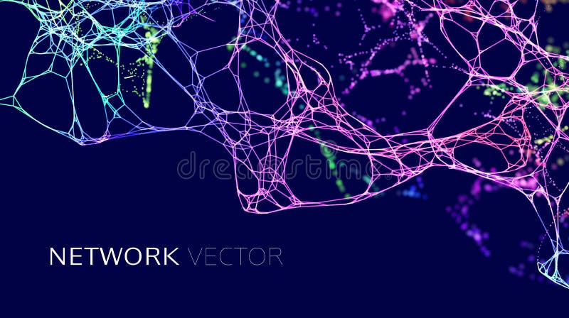 Neuron Network Background. Data Science Technology Vector Background. Neural Network AI Data IOT ...