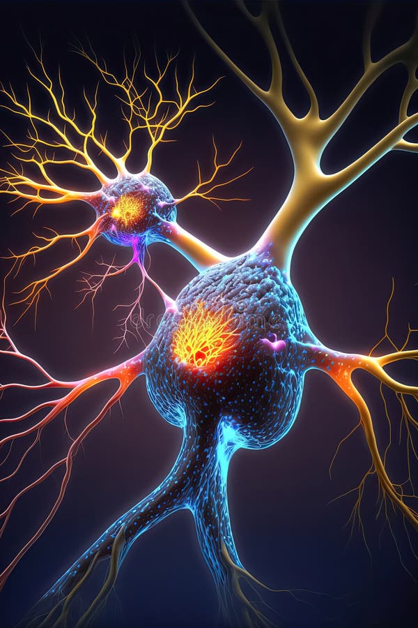 Neuron Network Brain Cells. Human Nervous System and Brain Activity ...