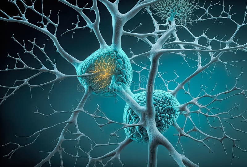 Neuron Network Brain Cells. Human Nervous System and Brain Activity ...