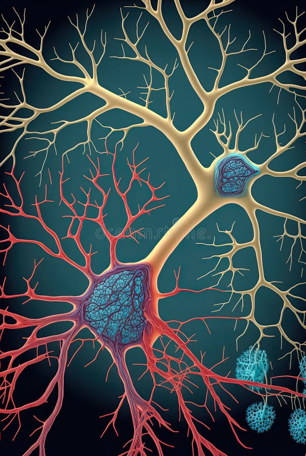 Neuron Network Brain Cells. Human Nervous System and Brain Activity ...