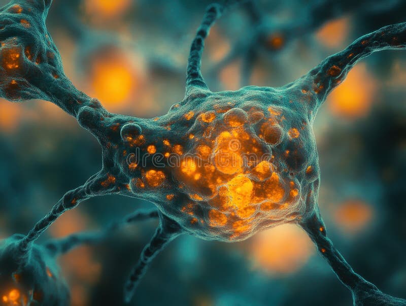 Neuron Network Glowing Cells Connection Communication Energy Biology ...