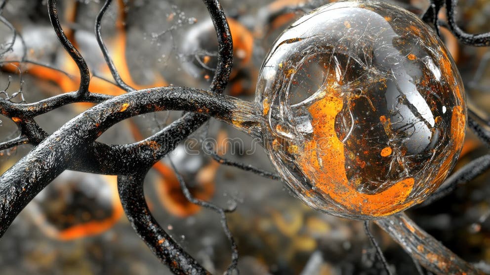 Neuron Network a Microscopic View of Brain Cell Communication with Axon ...