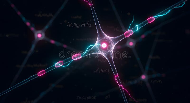 Neuron Network: Synaptic Transmission and Electrochemical Signals Stock ...