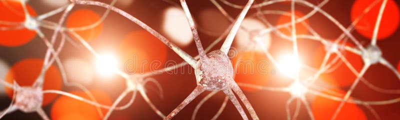Neuron, Neural Network, Nerve Node, Nervous System, 3D Rendering Stock ...