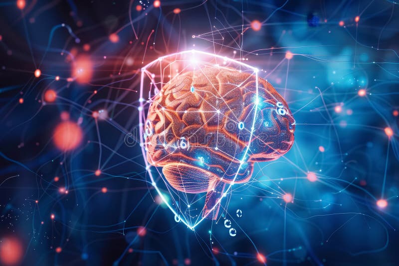 Neuron Protection Concept stock photo. Image of technology - 310996266