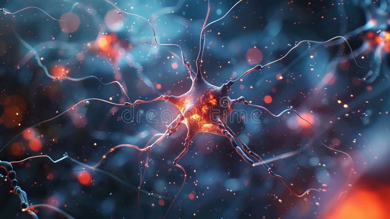 A Neuron is Shown in an Image Stock Photo - Image of brain, microscope ...