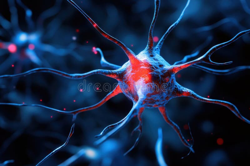 Neuron Structure Illuminated by Vibrant Colors in a Digital ...