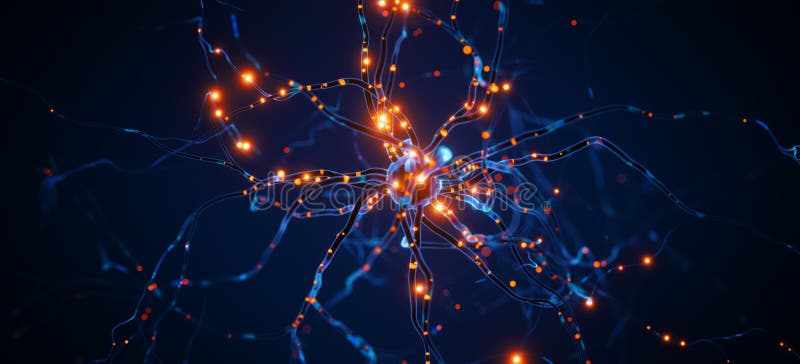 Neuron Synapse Connection - Microscopic View of Neural Network Stock Photo - Image of mental ...