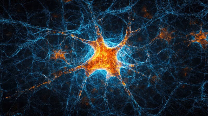 Neuron System Net Structure. Research of the Human Nerve Network Stock ...