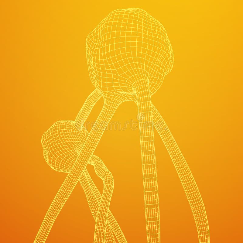 Neuron System Wireframe Mesh Model Stock Vector - Illustration of ...