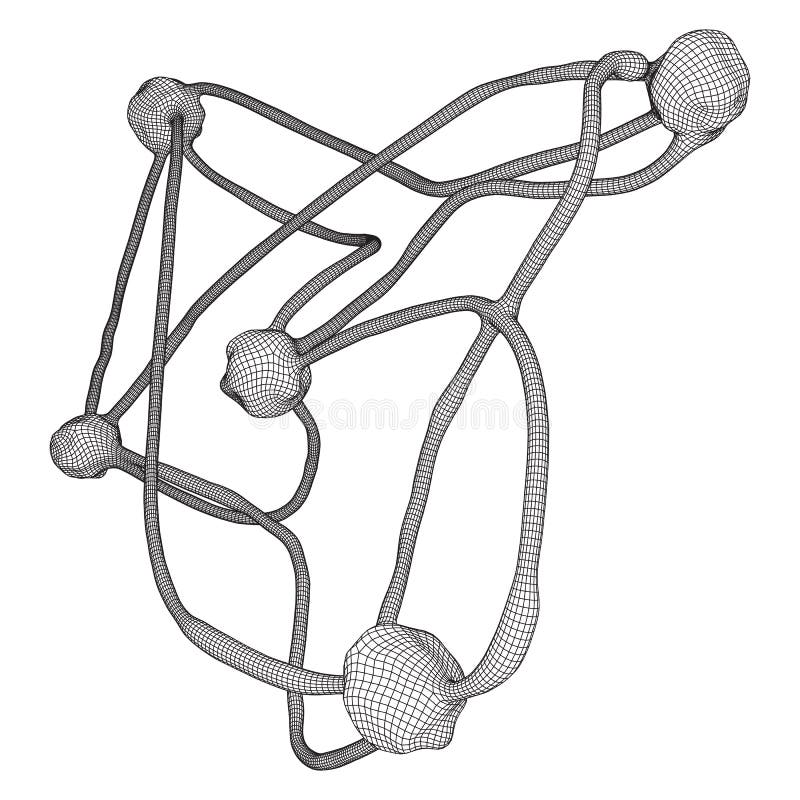 Neuron System Wireframe Mesh Model Stock Vector - Illustration of ...