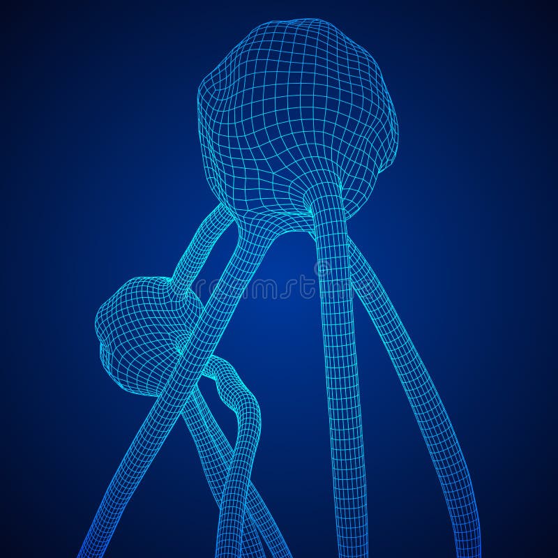 Neuron System Wireframe Mesh Model Stock Vector - Illustration of ...
