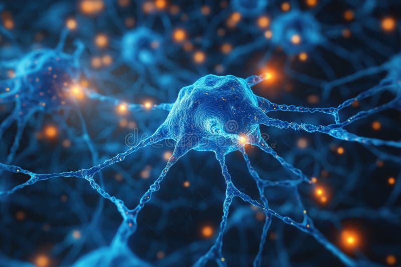 Neuron Transmitting Signals in Brain, Neural Network Generating Ideas ...