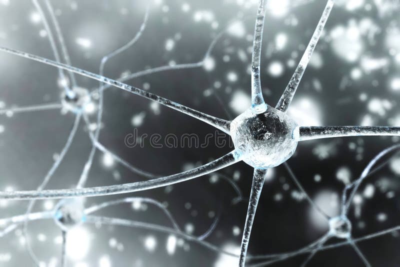 Neurona, Red Neuronal, Nodo Del Nervio, Stock de ilustración ...