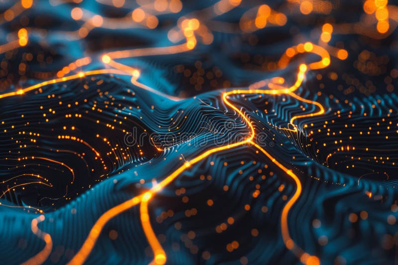 Neuronal Network and Artificial Intelligence Processing Unit Concept Stock Illustration ...