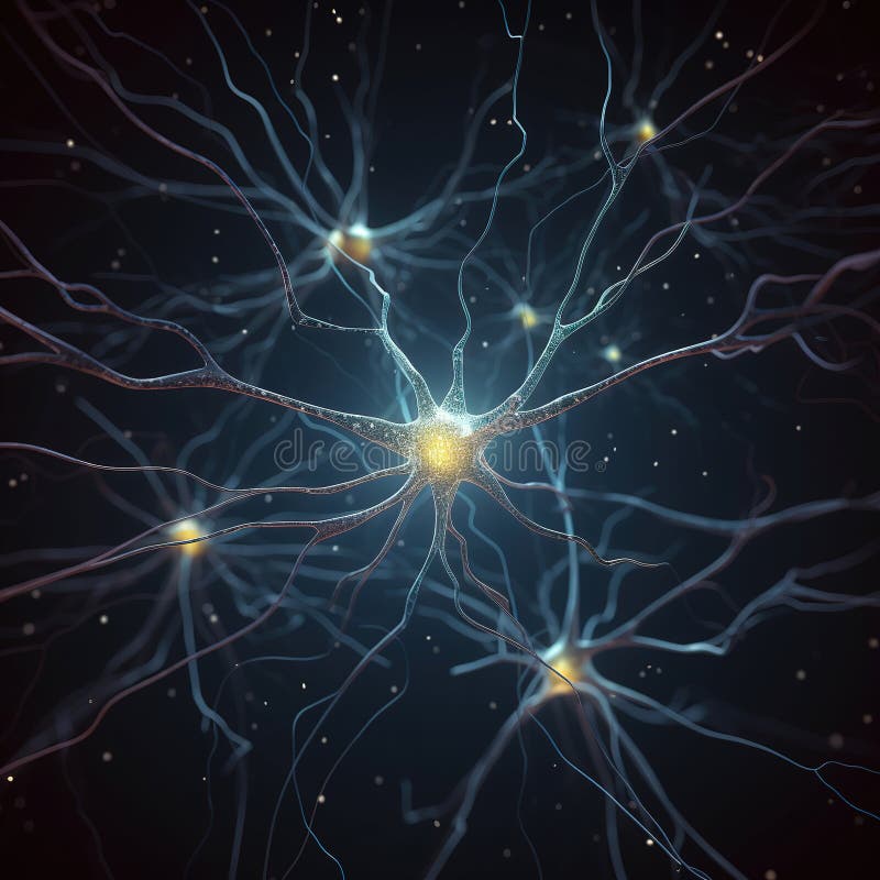 Neuronal Network with Electrical Activity of Neuron Cells AI Generated ...