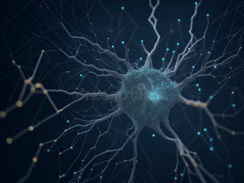 Neuronal Network with Electrical Activity of Neuron Cells 3D Rendering ... Neuronal Network with Electrical Activity of Neuron Cells 3D Rendering ...